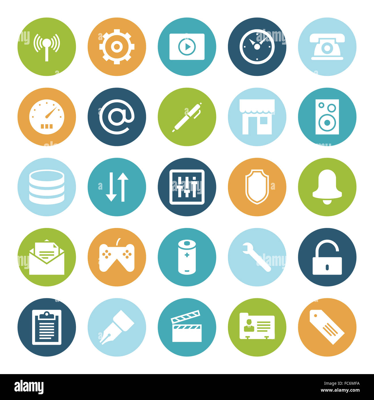 Flat design icons for user interface Stock Photo - Alamy