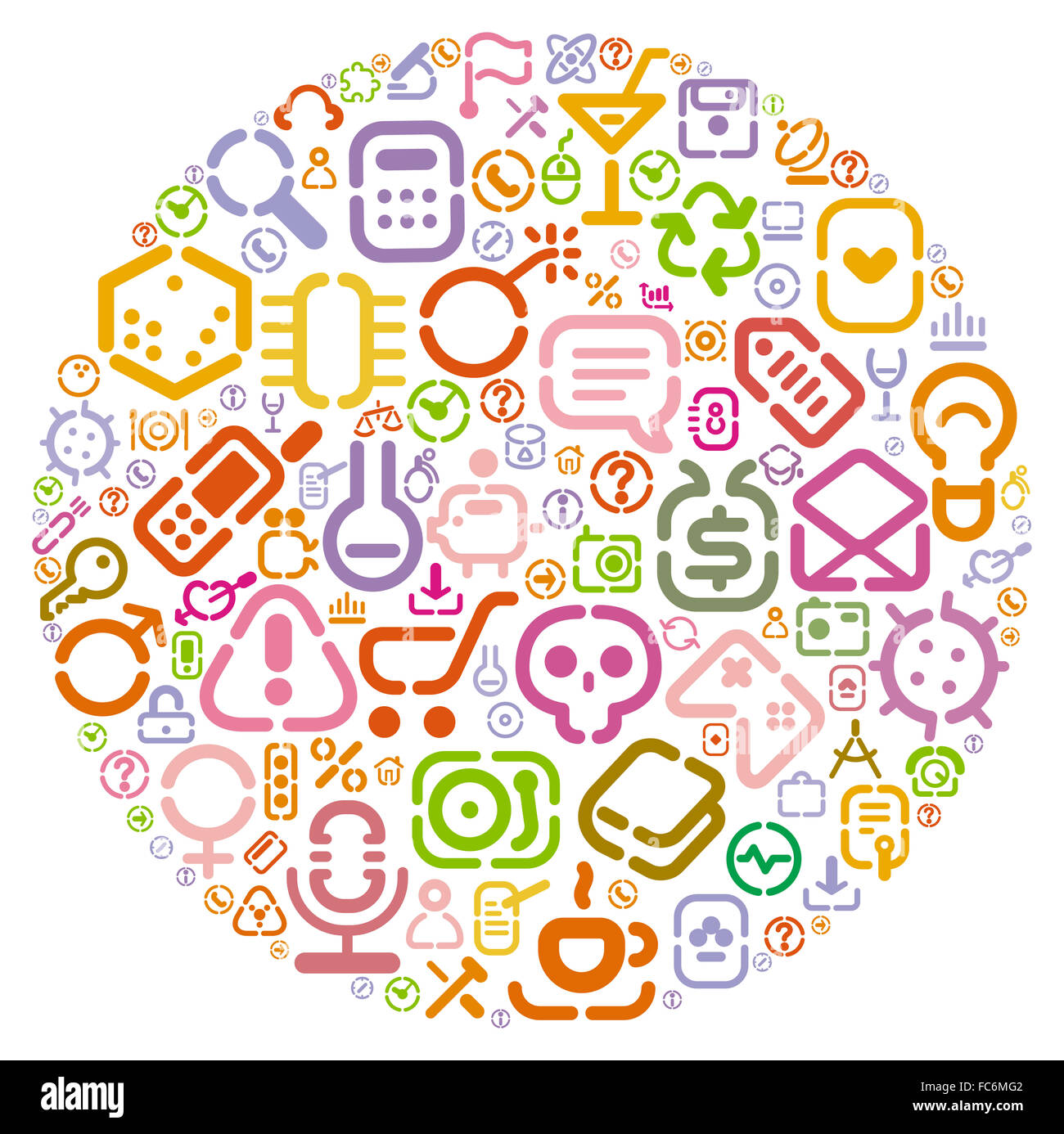 Stencil icons in circle Stock Photo - Alamy