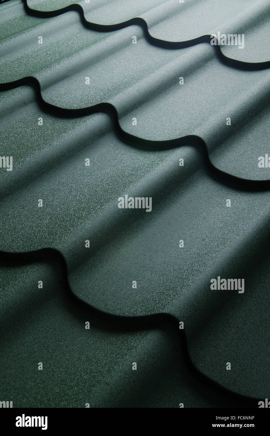 Close up of metal roof tile Stock Photo - Alamy