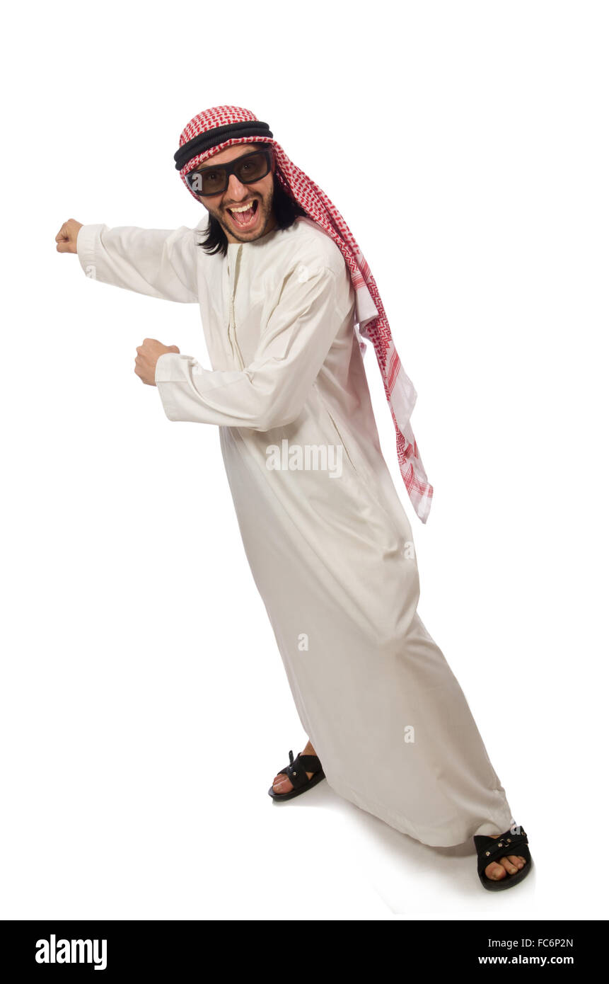 Happy arab man isolated on white Stock Photo - Alamy