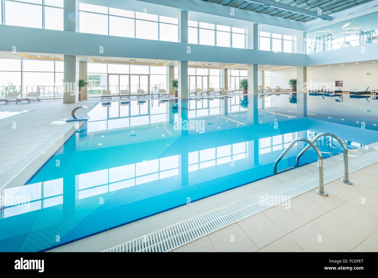 Indoor swimming pool in healthy concept Stock Photo - Alamy