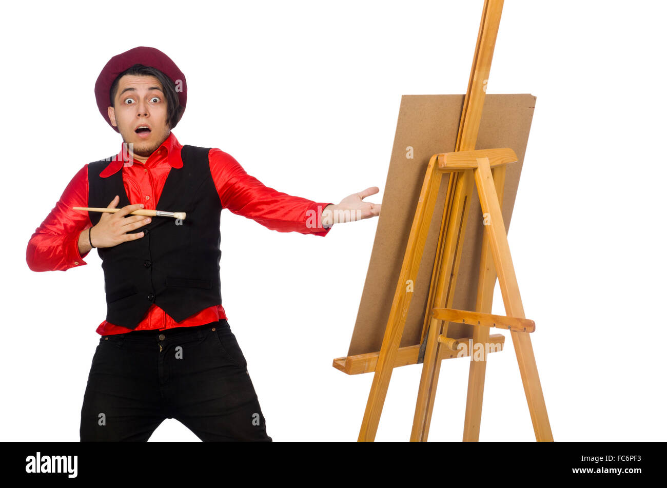 Funny artist isolated on white Stock Photo - Alamy
