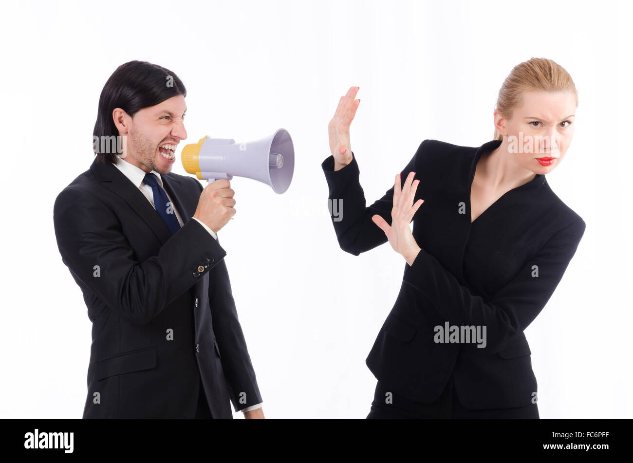 Black and white man arguing with boss hi-res stock photography and ...