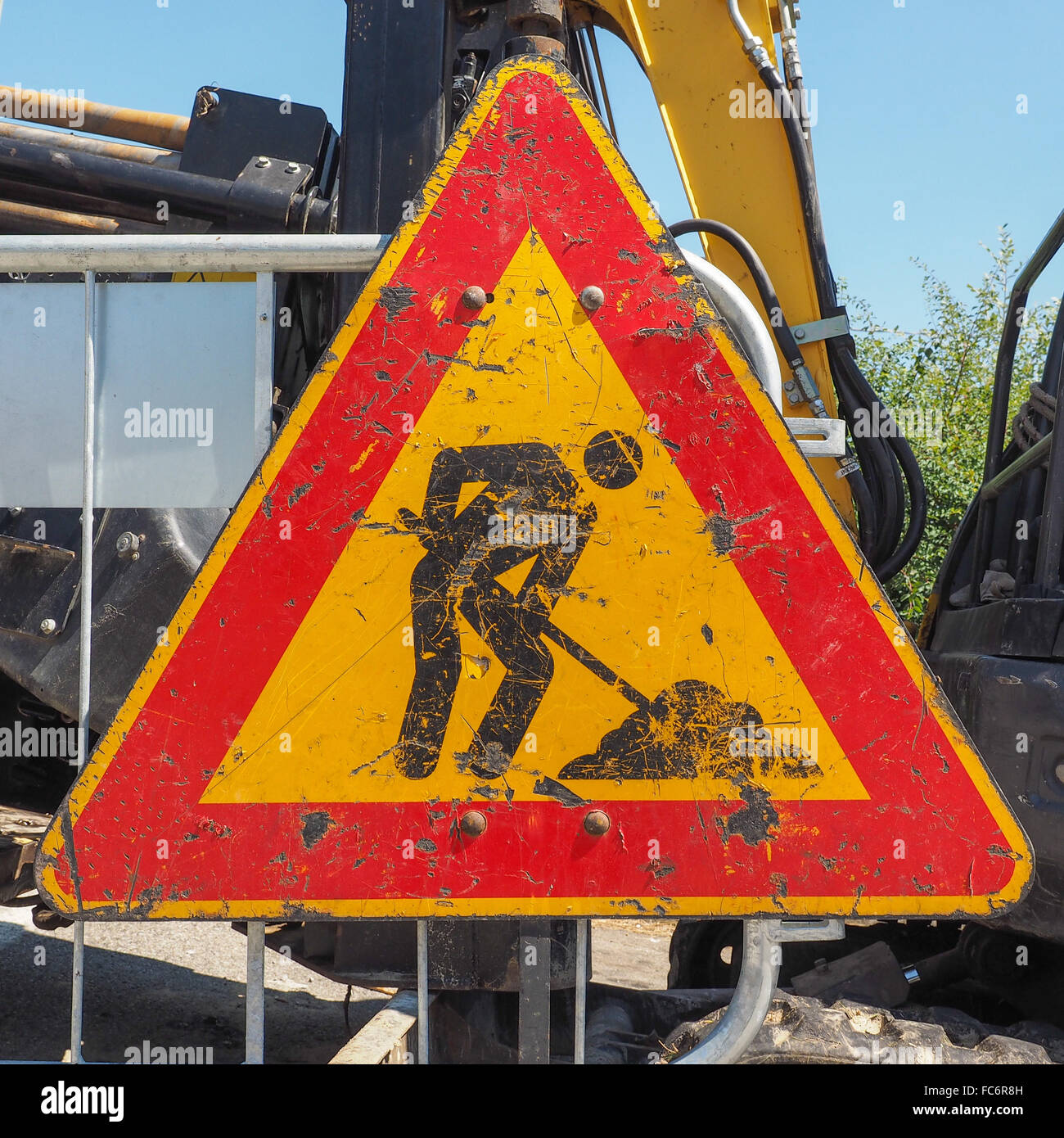 Road works sign Stock Photo - Alamy