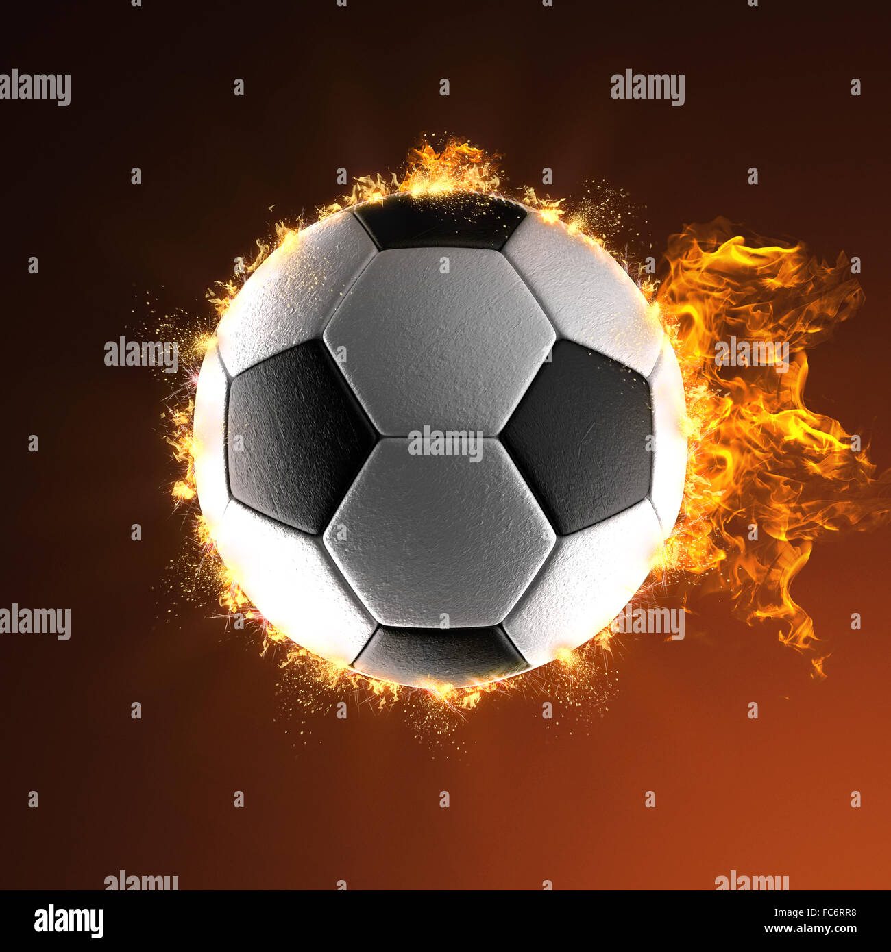 soccer ball in fire Stock Photo - Alamy