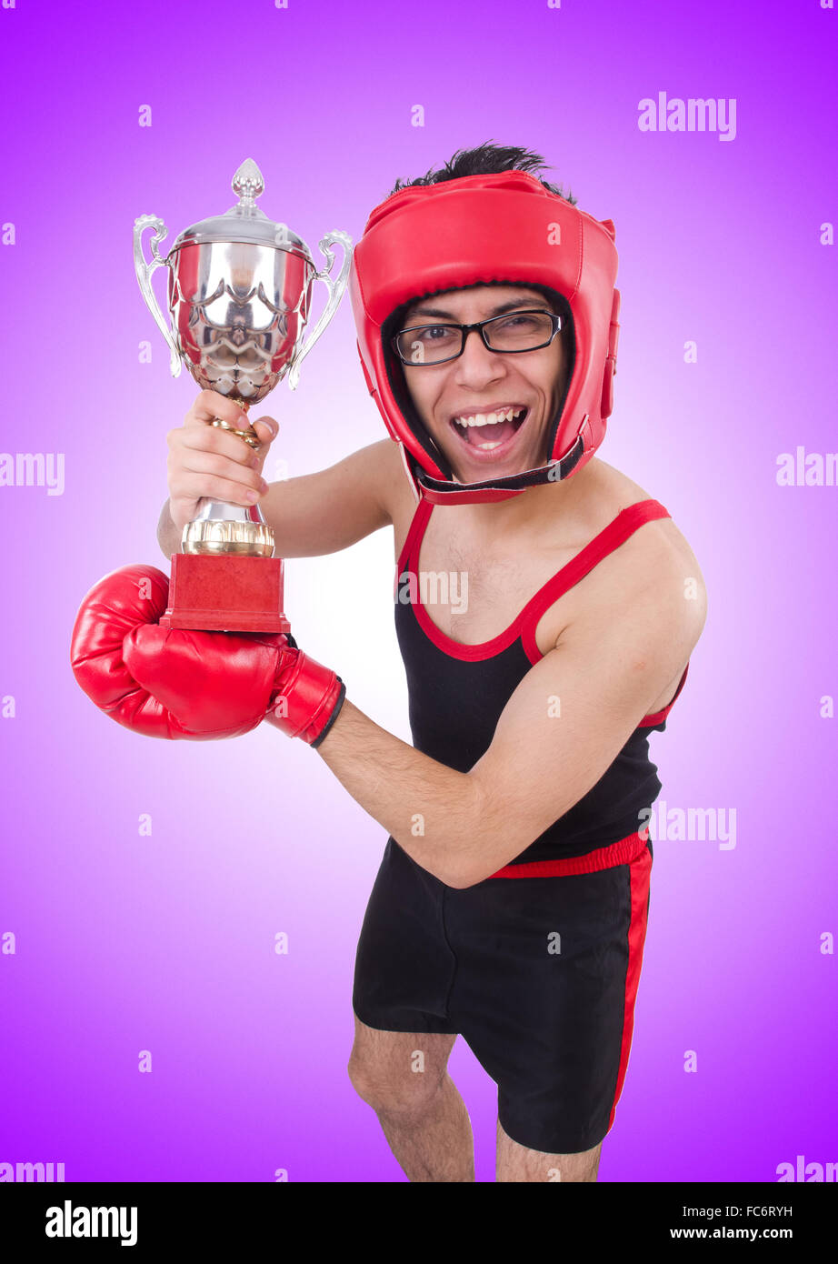 Funny boxer isolated on the white background Stock Photo - Alamy