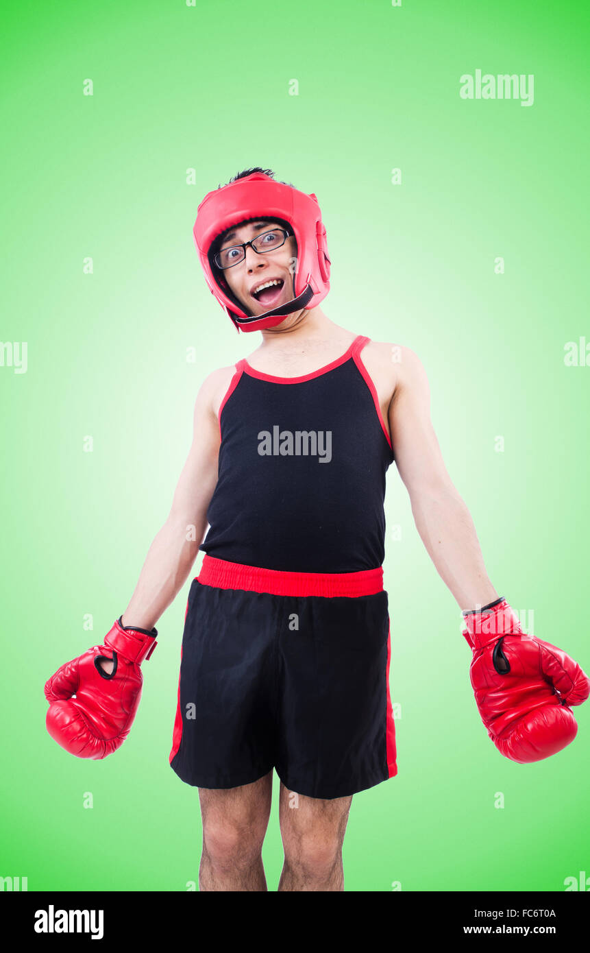 Funny boxer isolated on the white background Stock Photo - Alamy