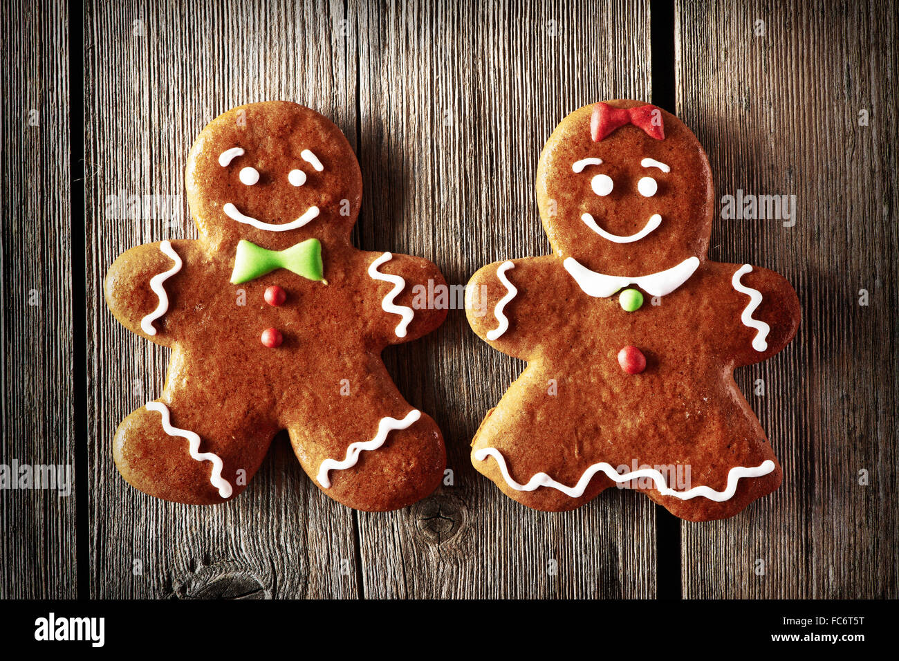 Christmas homemade gingerbread couple cookies Stock Photo - Alamy