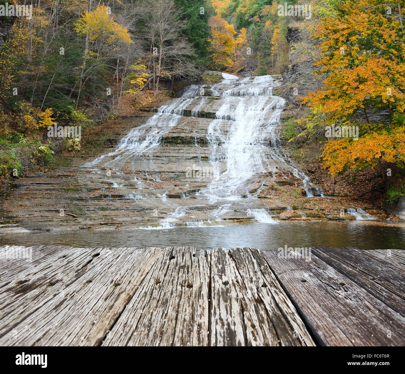 Autumn scene of waterfalls Stock Photo - Alamy
