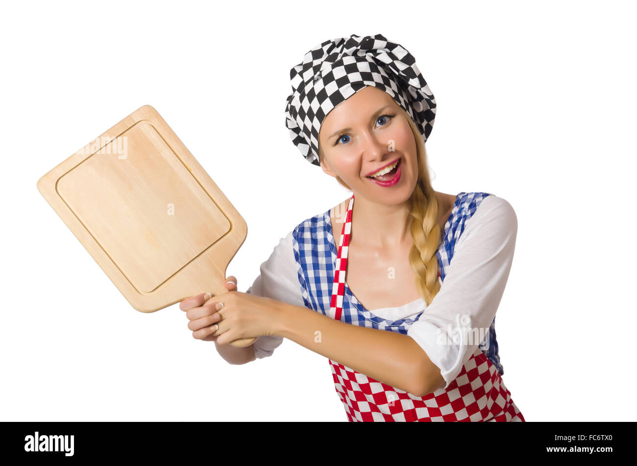 Woman cook isolated on the white background Stock Photo - Alamy