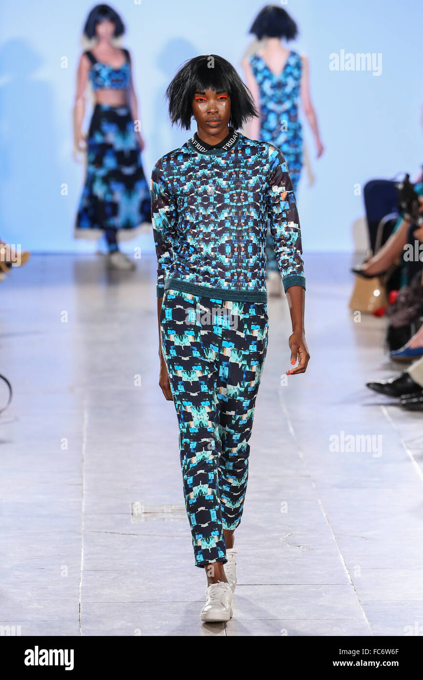 Model walks Alexandra Frida runway at the FTL Moda Spring 2016 during ...