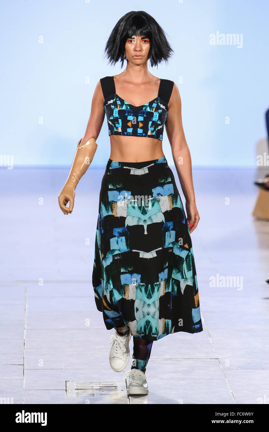 Shaholly Ayers walks Alexandra Frida runway at the FTL Moda Spring 2016 ...