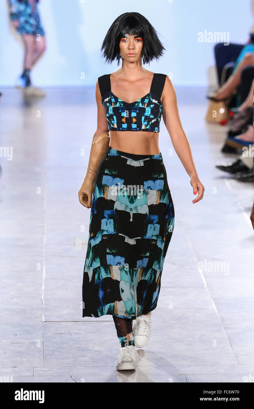 Shaholly Ayers walks Alexandra Frida runway at the FTL Moda Spring 2016 ...