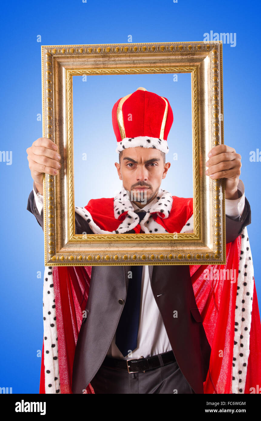 King with picture frame on white Stock Photo - Alamy