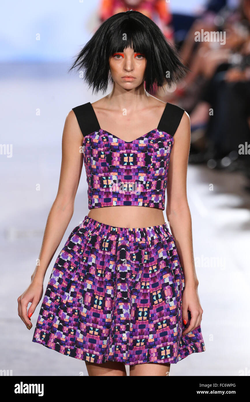 Model walks Alexandra Frida runway at the FTL Moda Spring 2016 during ...