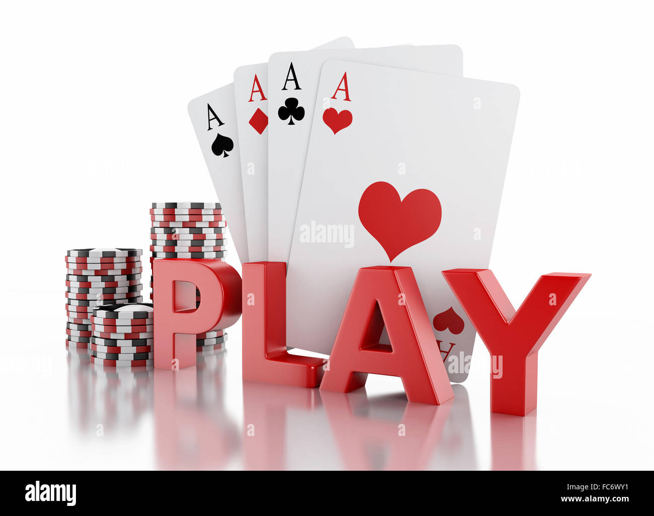 3d casino tokens and playing cards Stock Photo - Alamy