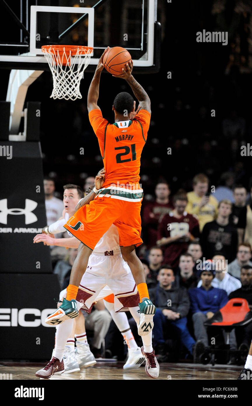 Chestnut Hill, Massachusetts, USA. 20th January, 2016. Miami (Fl ...