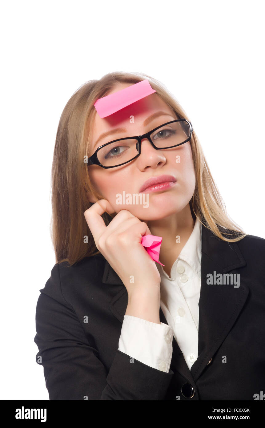 Woman with post it notes on face hi-res stock photography and images ...