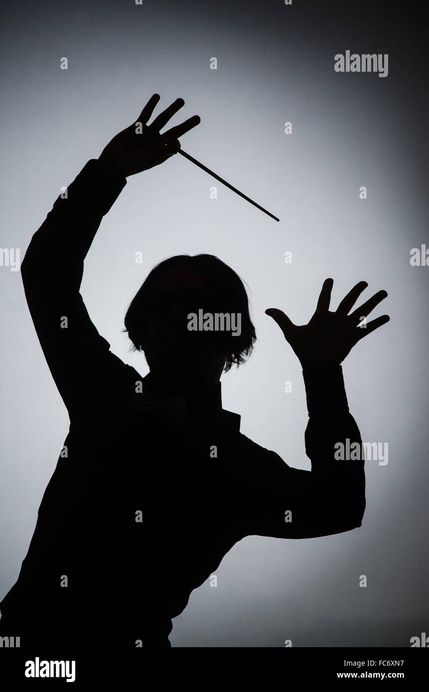 Funny conductor in musical concept Stock Photo - Alamy