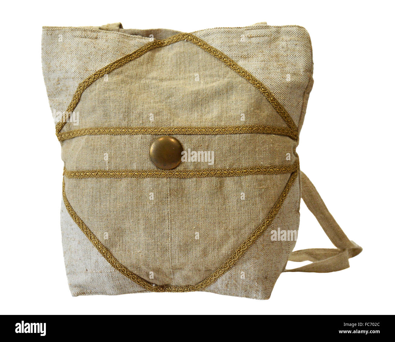 Handmade flax handbag Stock Photo - Alamy