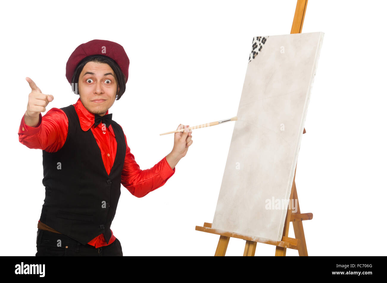 Funny artist isolated on white Stock Photo - Alamy