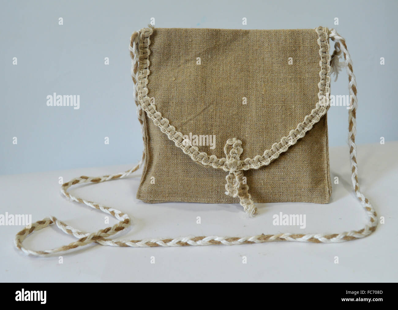 Handmade flax purse Stock Photo - Alamy