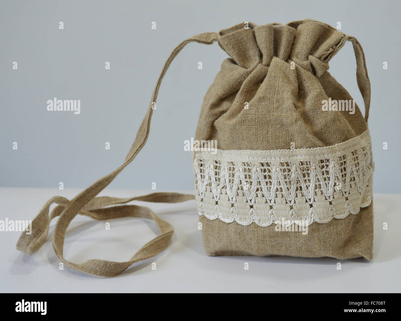 Handmade flax purse Stock Photo - Alamy