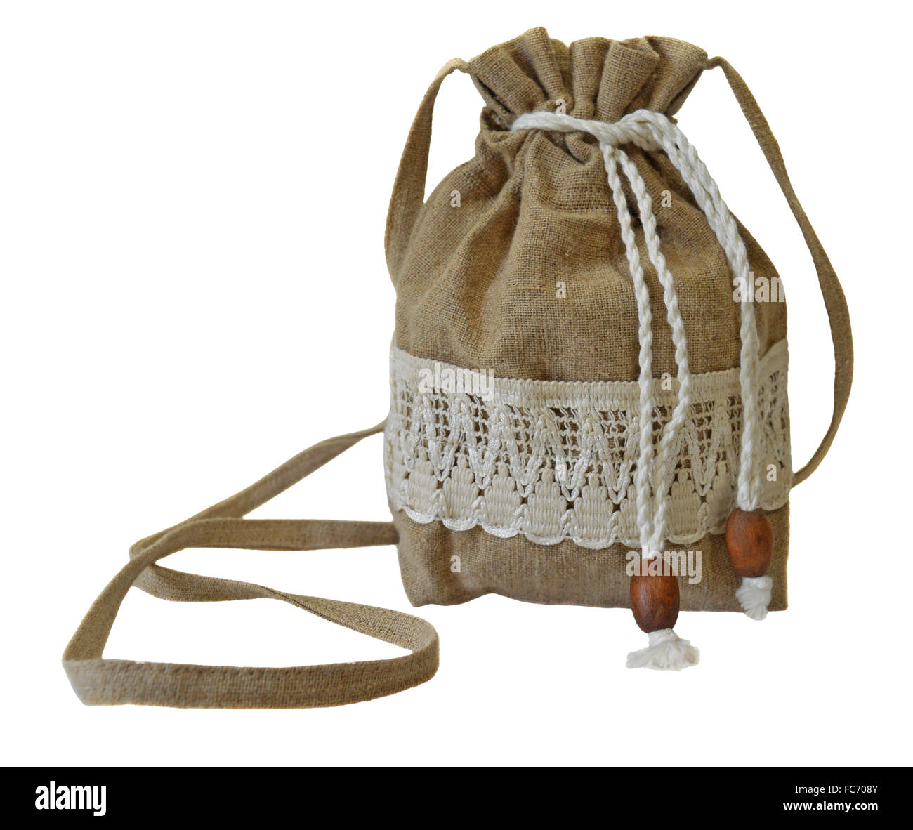 Handmade flax purse Stock Photo - Alamy