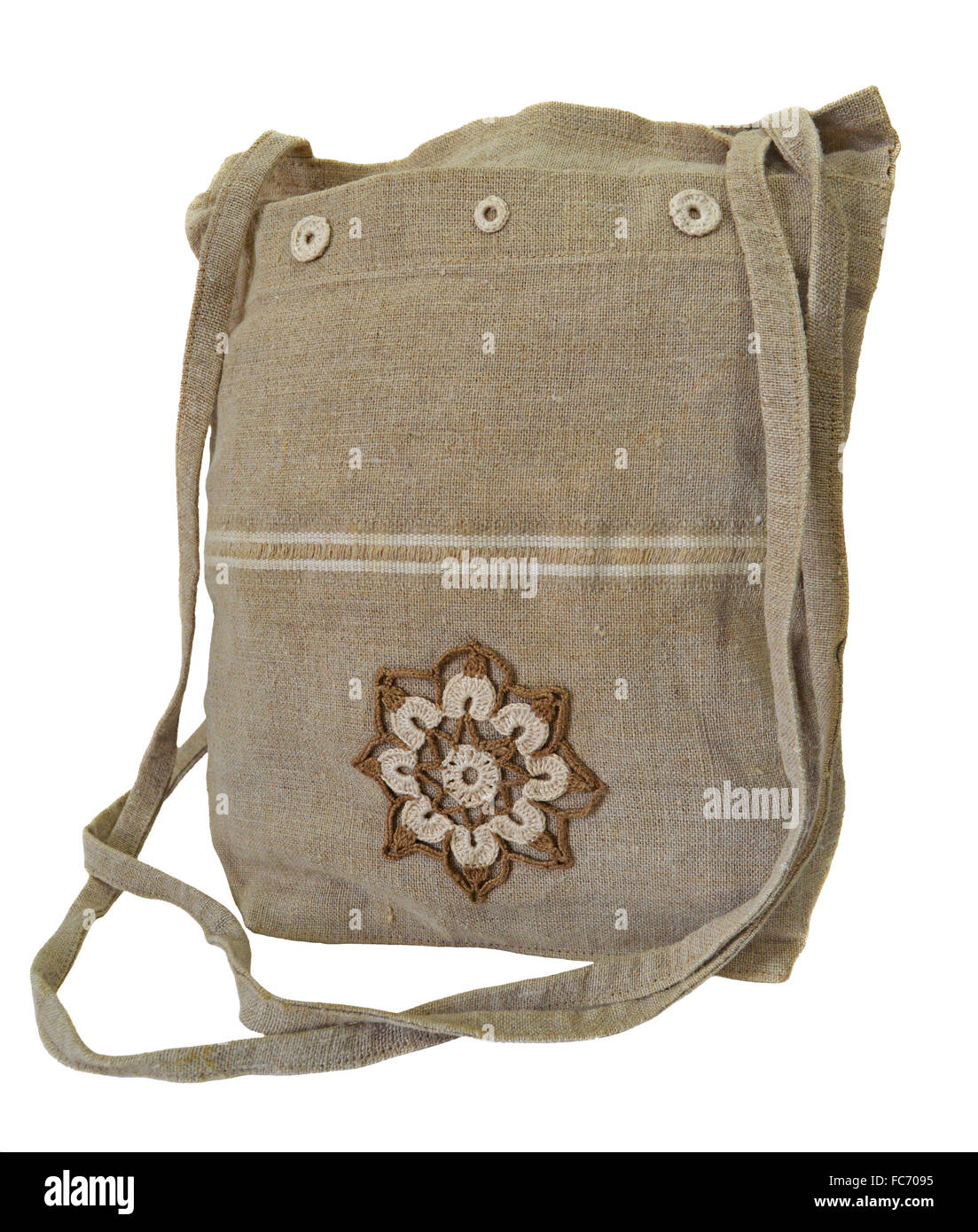 Handmade flax handbag Stock Photo - Alamy