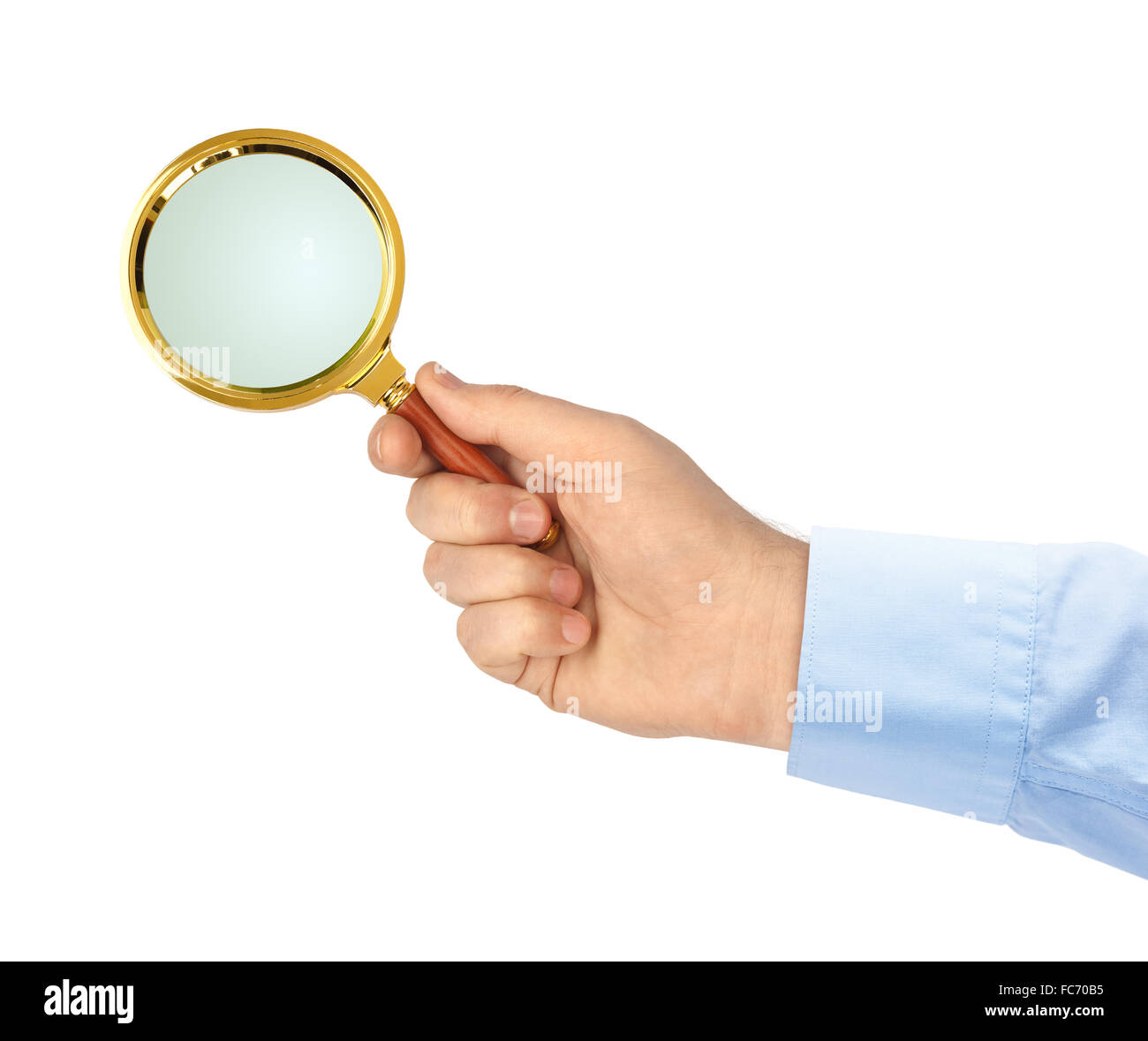 Magnifying glass in hand Stock Photo - Alamy