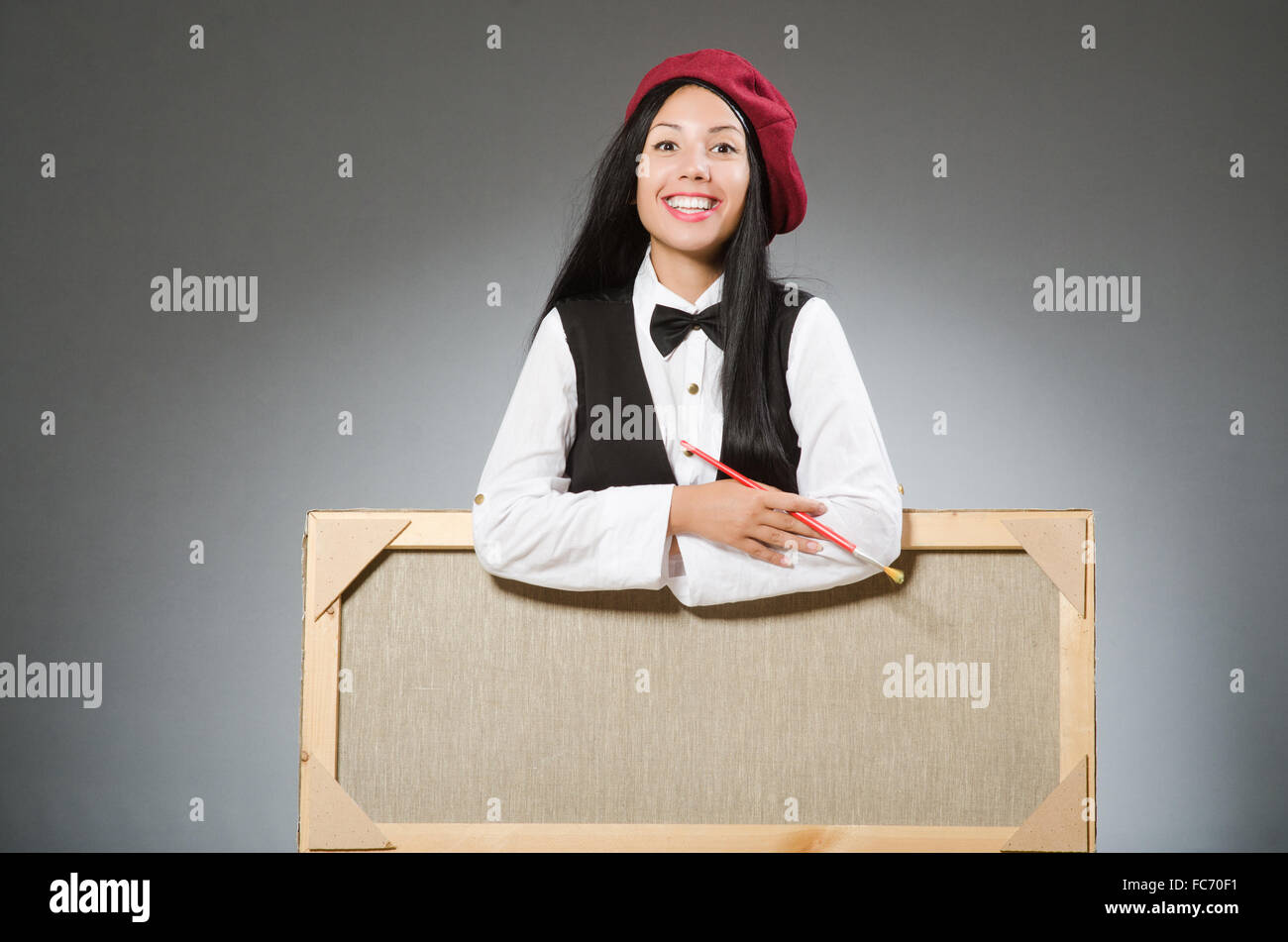 Funny artist working in the studio Stock Photo - Alamy