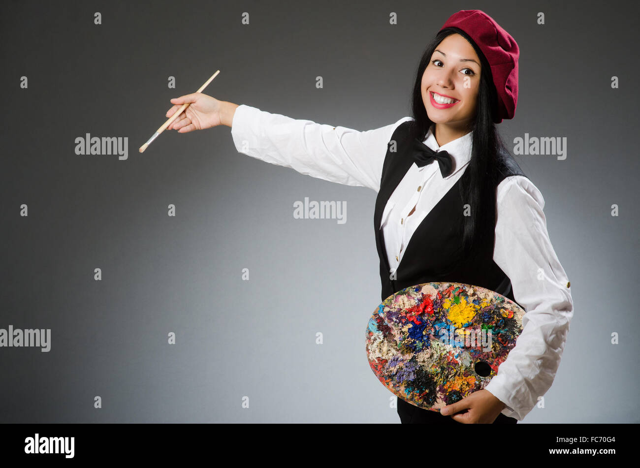 Funny artist working in the studio Stock Photo - Alamy