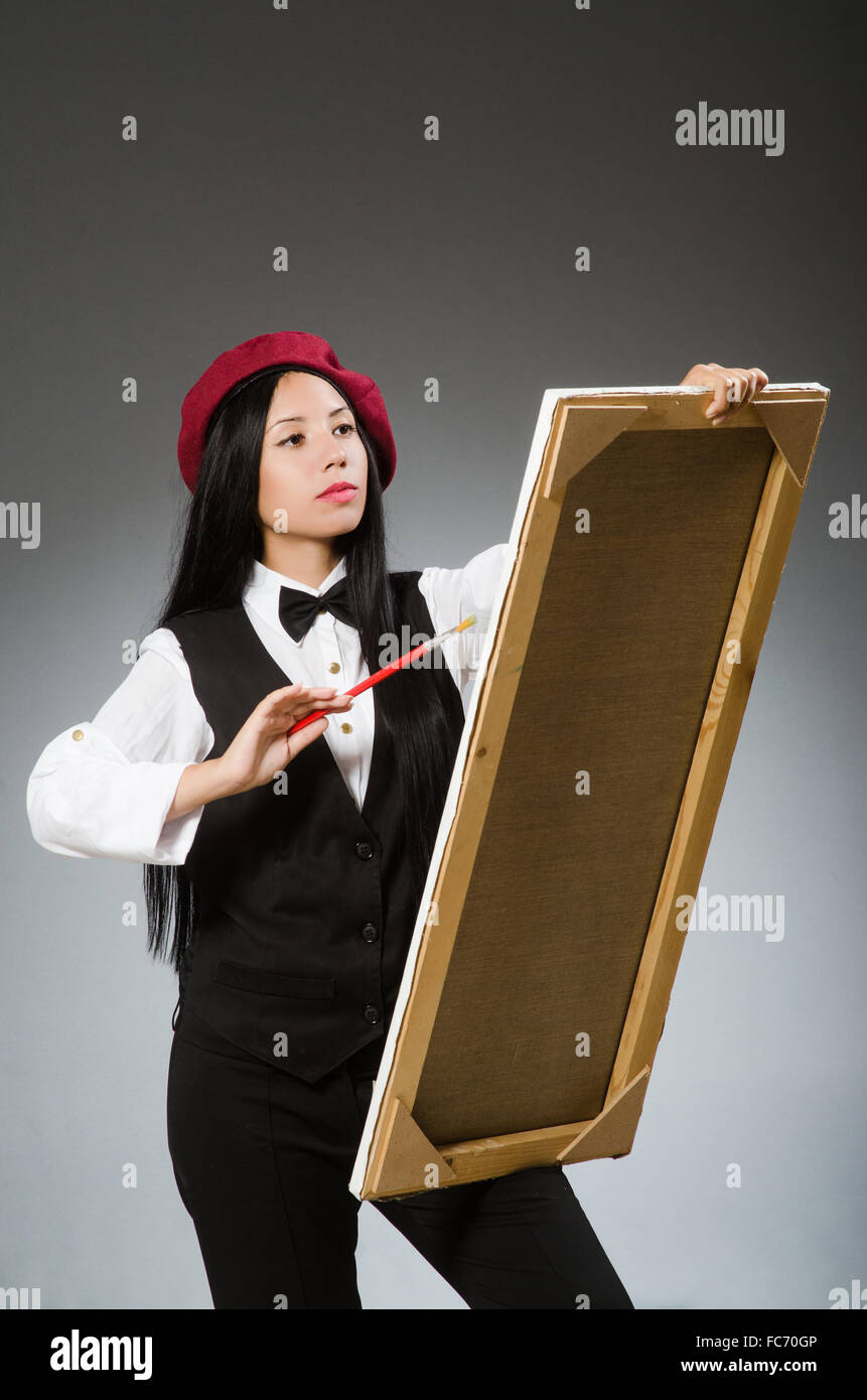 Funny artist working in the studio Stock Photo - Alamy