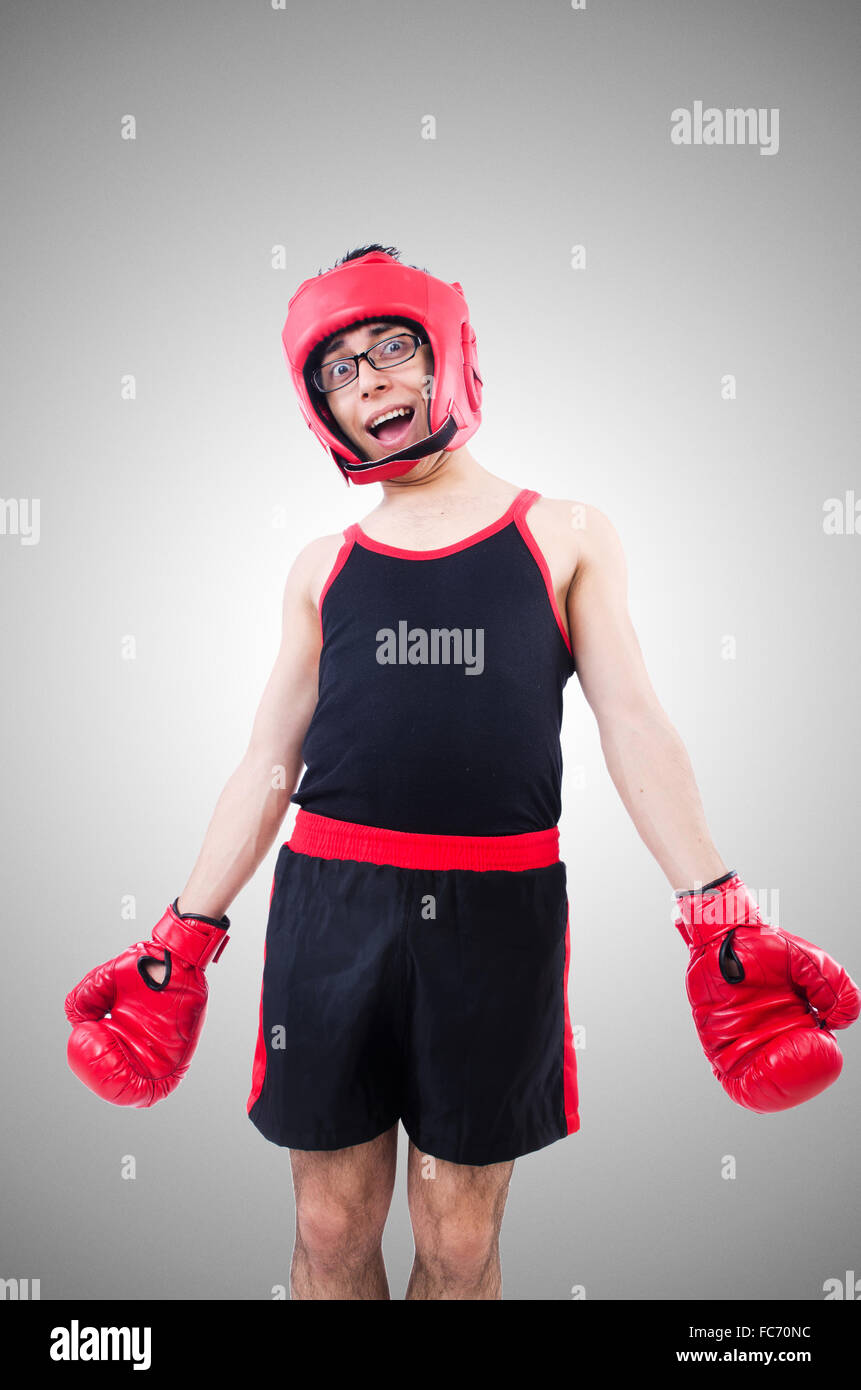 Funny boxer isolated on the white background Stock Photo - Alamy