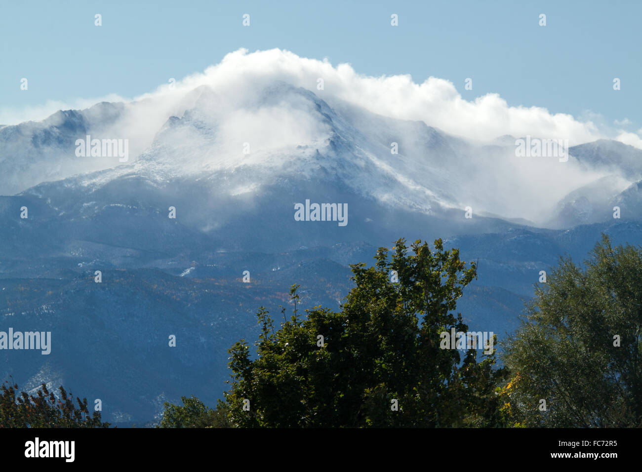 Clouds billow over Pikes Peak in Colorado, USA Stock Photo - Alamy
