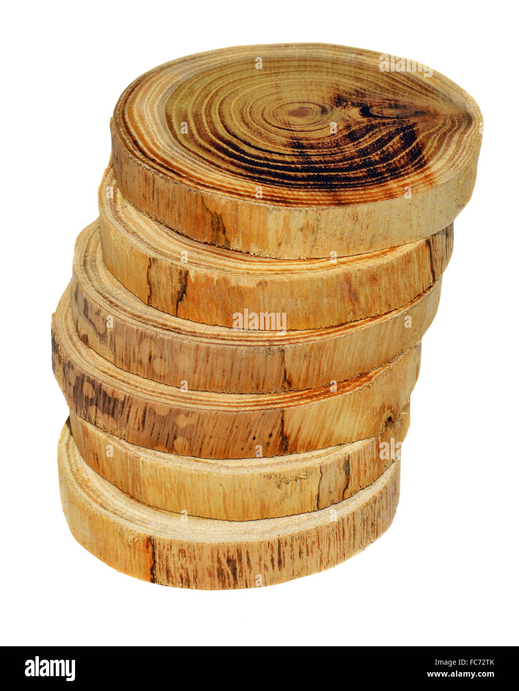 Wooden tree slices Cut Out Stock Images & Pictures - Alamy