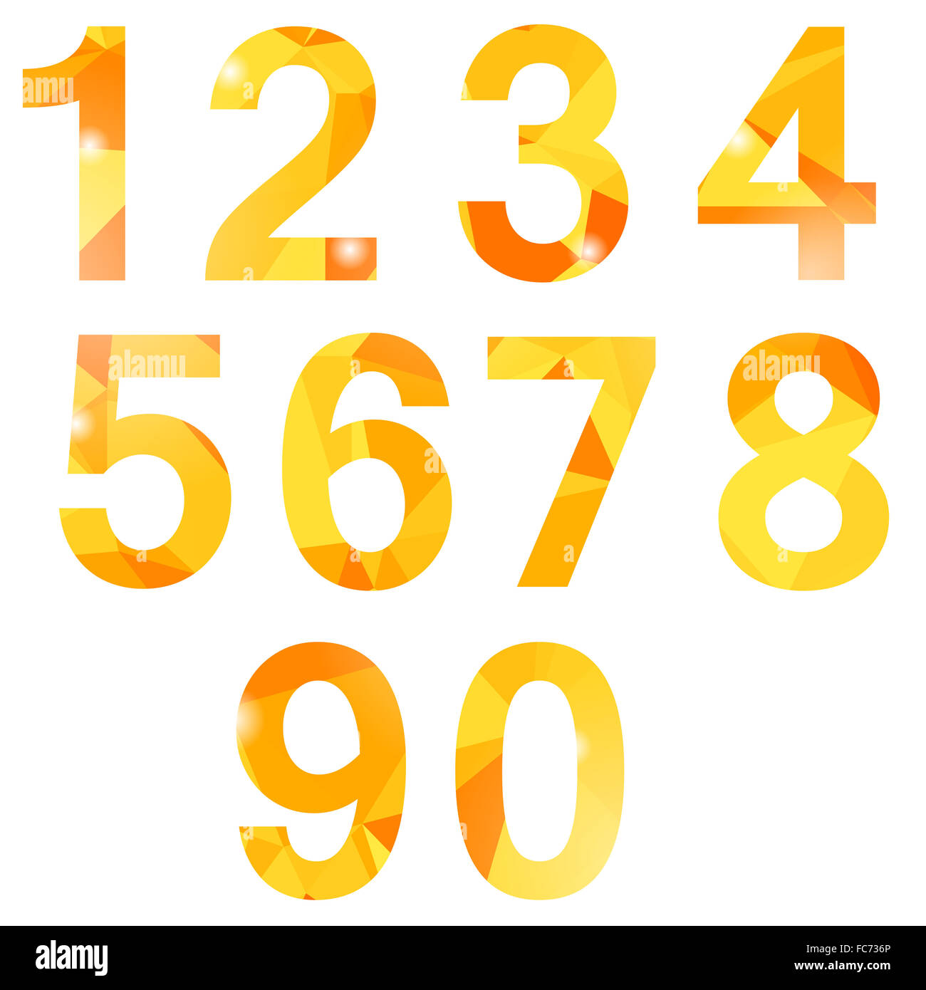 Orange Polygonal Numbers Stock Photo - Alamy