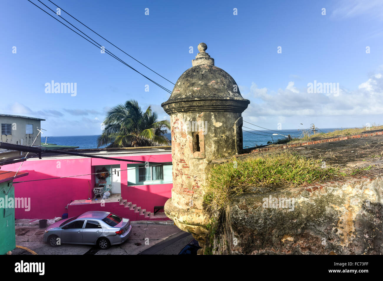 City Walls and lookout along the streets of San Juan, Puerto Rico Stock ...