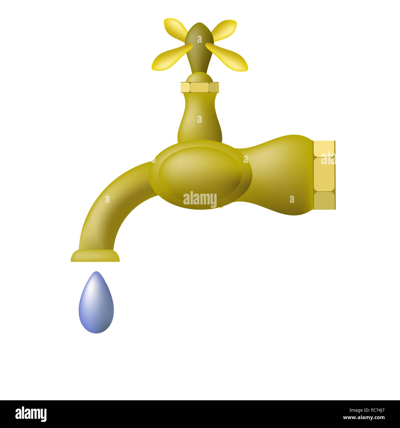 Water tap blue background Cut Out Stock Images & Pictures - Alamy