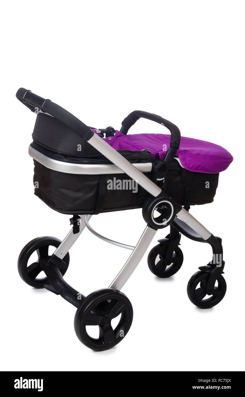 Child pram isolated on the white background Stock Photo - Alamy