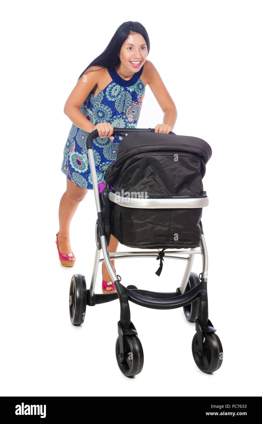Mom pushing stroller isolated hi-res stock photography and images - Alamy