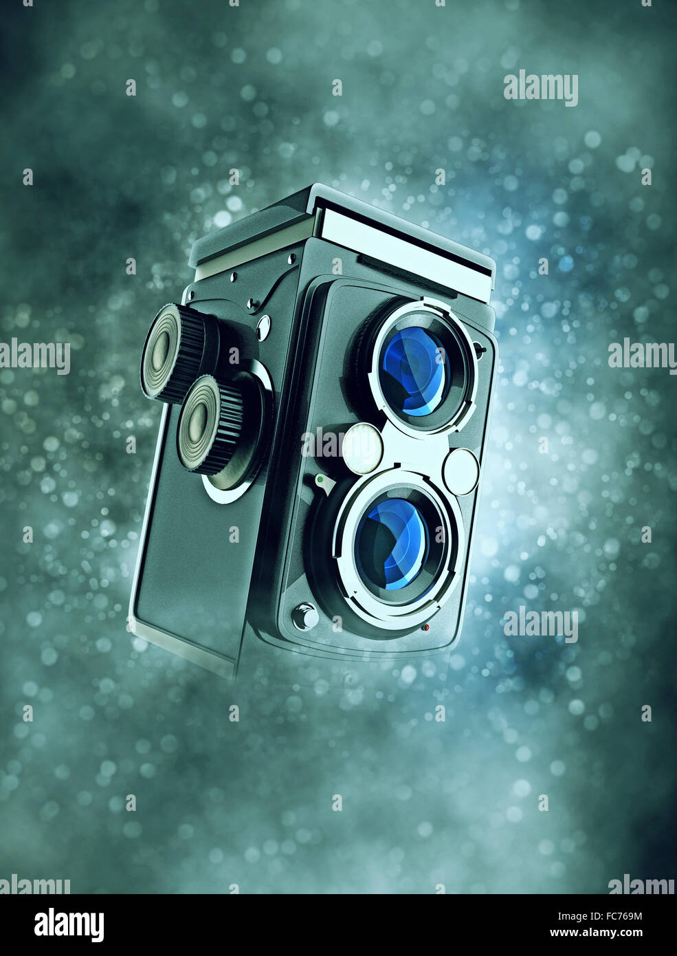 Vintage cinema camera in smoke with bokeh Stock Photo - Alamy