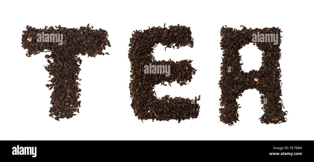 Word made of tea Stock Photo - Alamy