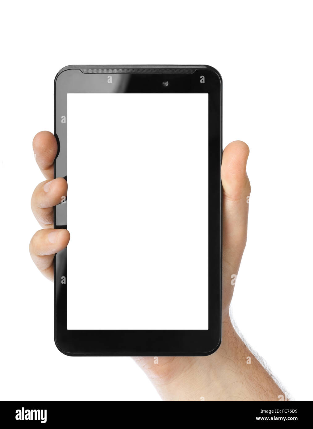 Hand with touchpad pc Stock Photo - Alamy