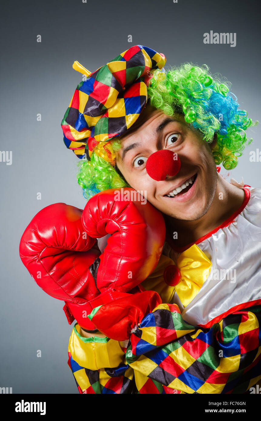 Funny clown in comical concept Stock Photo - Alamy