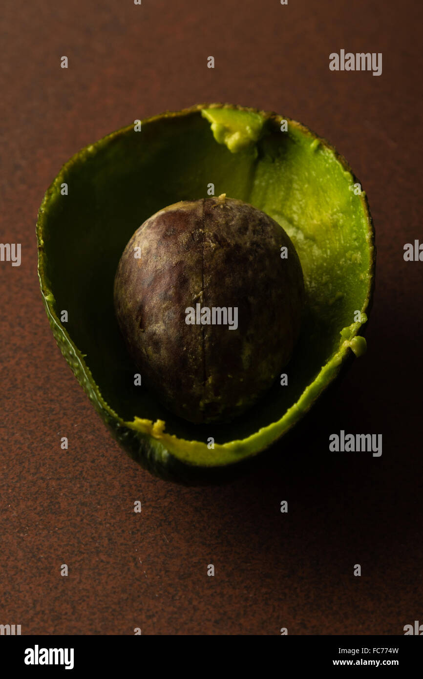 avocado peel with seed Stock Photo - Alamy