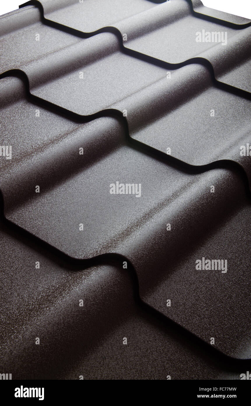 Close up of metal roof tile Stock Photo - Alamy