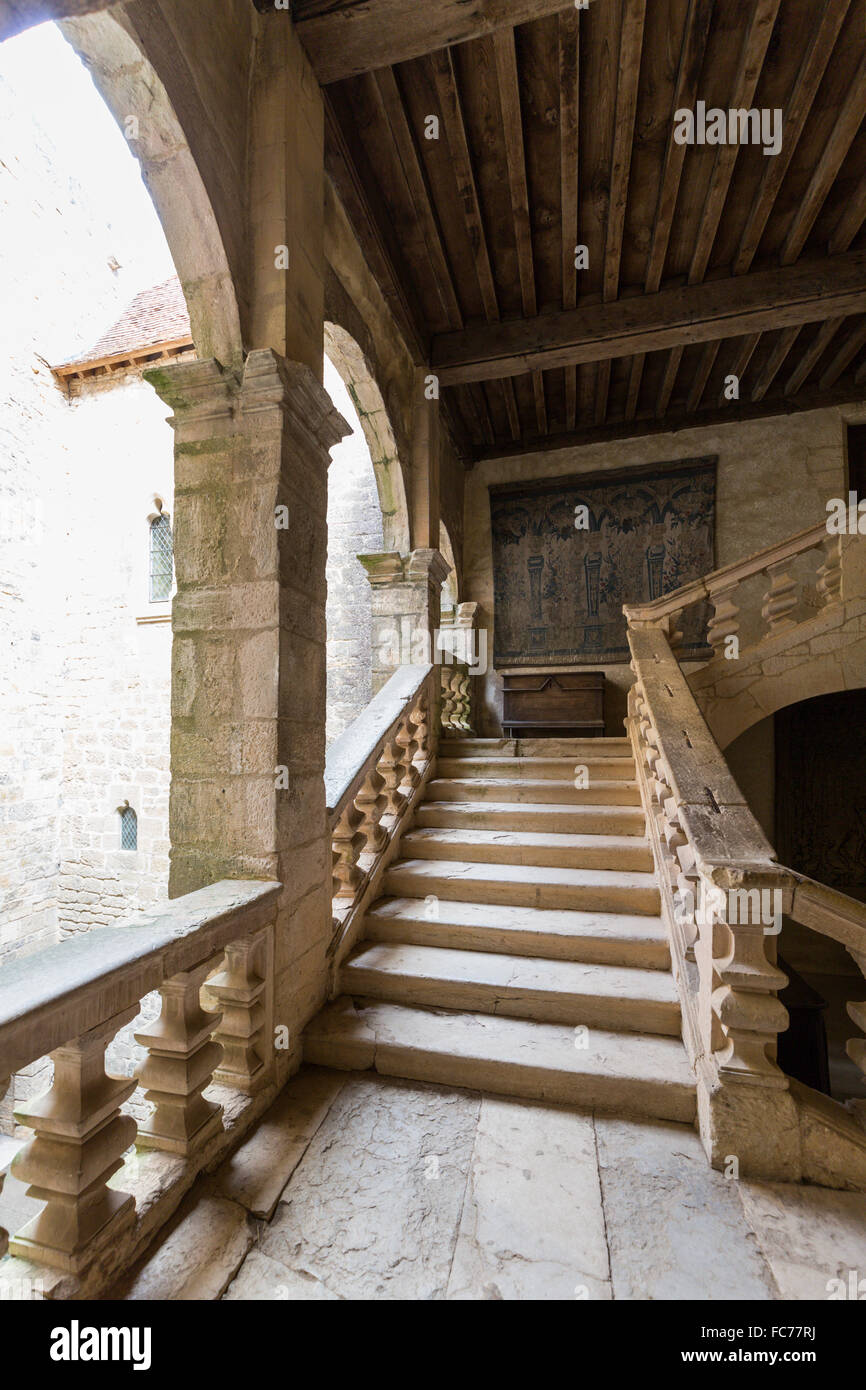 Chateau de Beynac interior, Beynac-et-Cazenac, Dordogne, France Stock ...