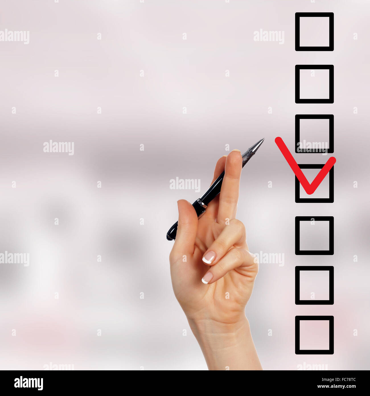 Image of a check list with red mark Stock Photo - Alamy