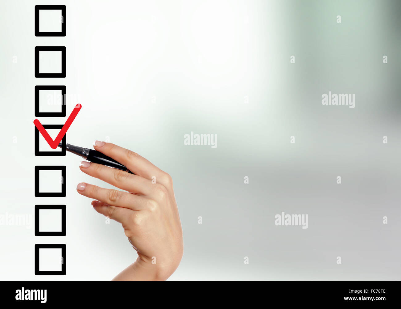 Image of a check list with red mark Stock Photo - Alamy